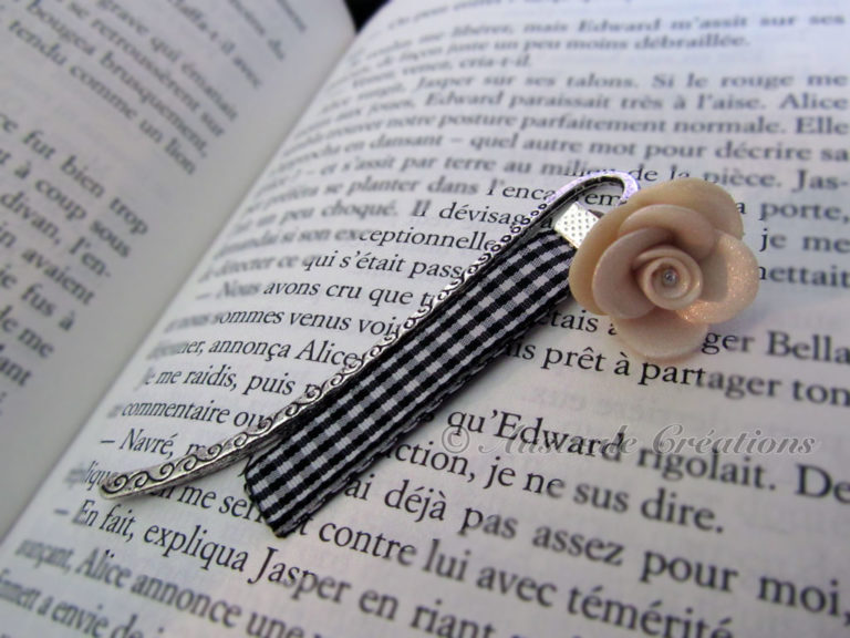 Marque-page « Rose blanche » | Australe Créations